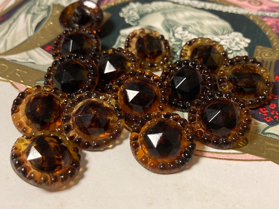 15 Glass Buttons Collector Glass Button Set 13 Mm - Etsy
