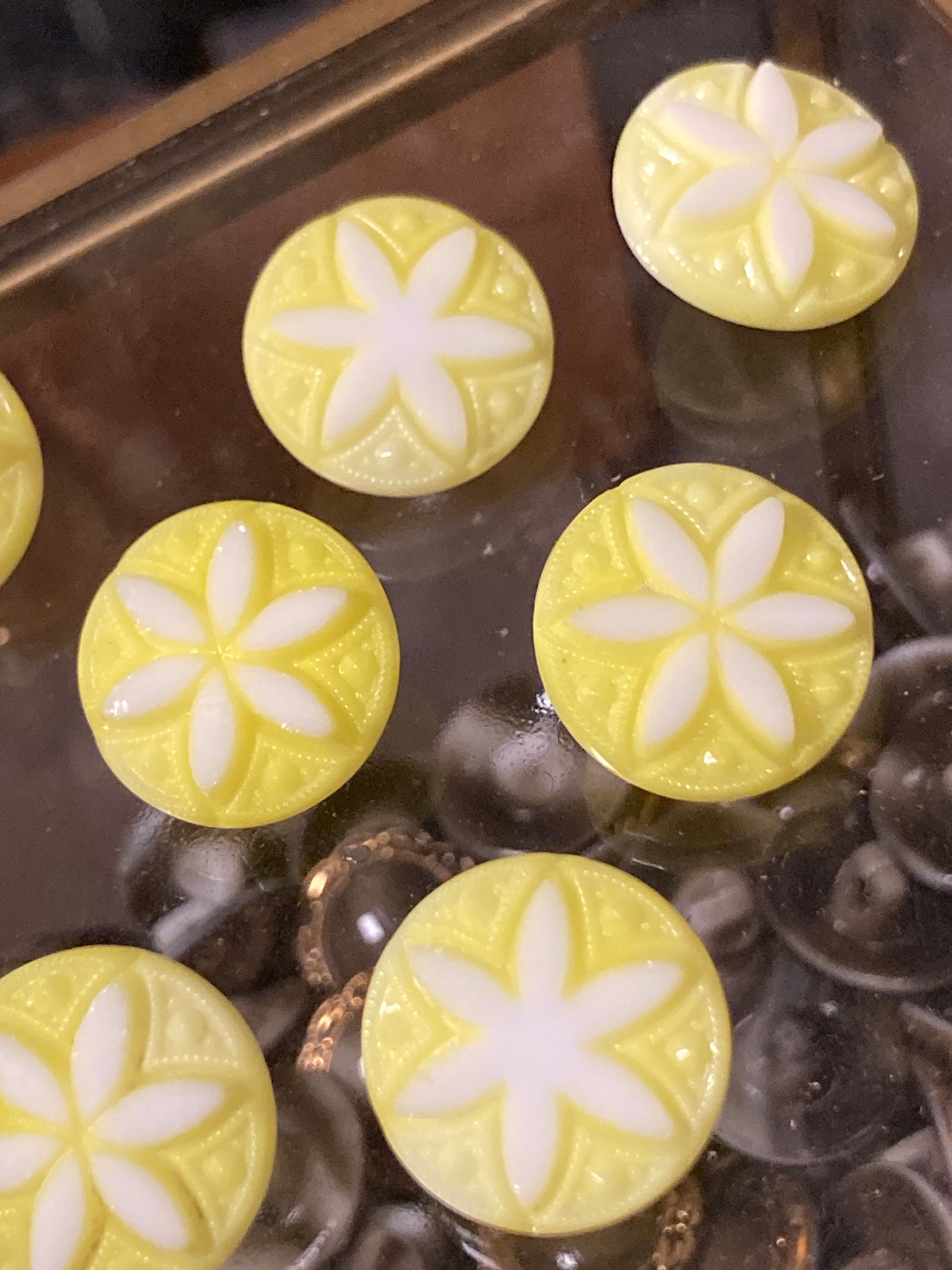 15 Glass Buttons - Opaque Glass Button Set - 11 Mm - Etsy