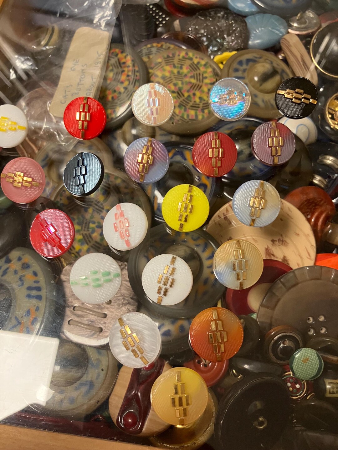 20 Glass Buttons Collector Glass Button Set 18 Mm Highlight - Etsy