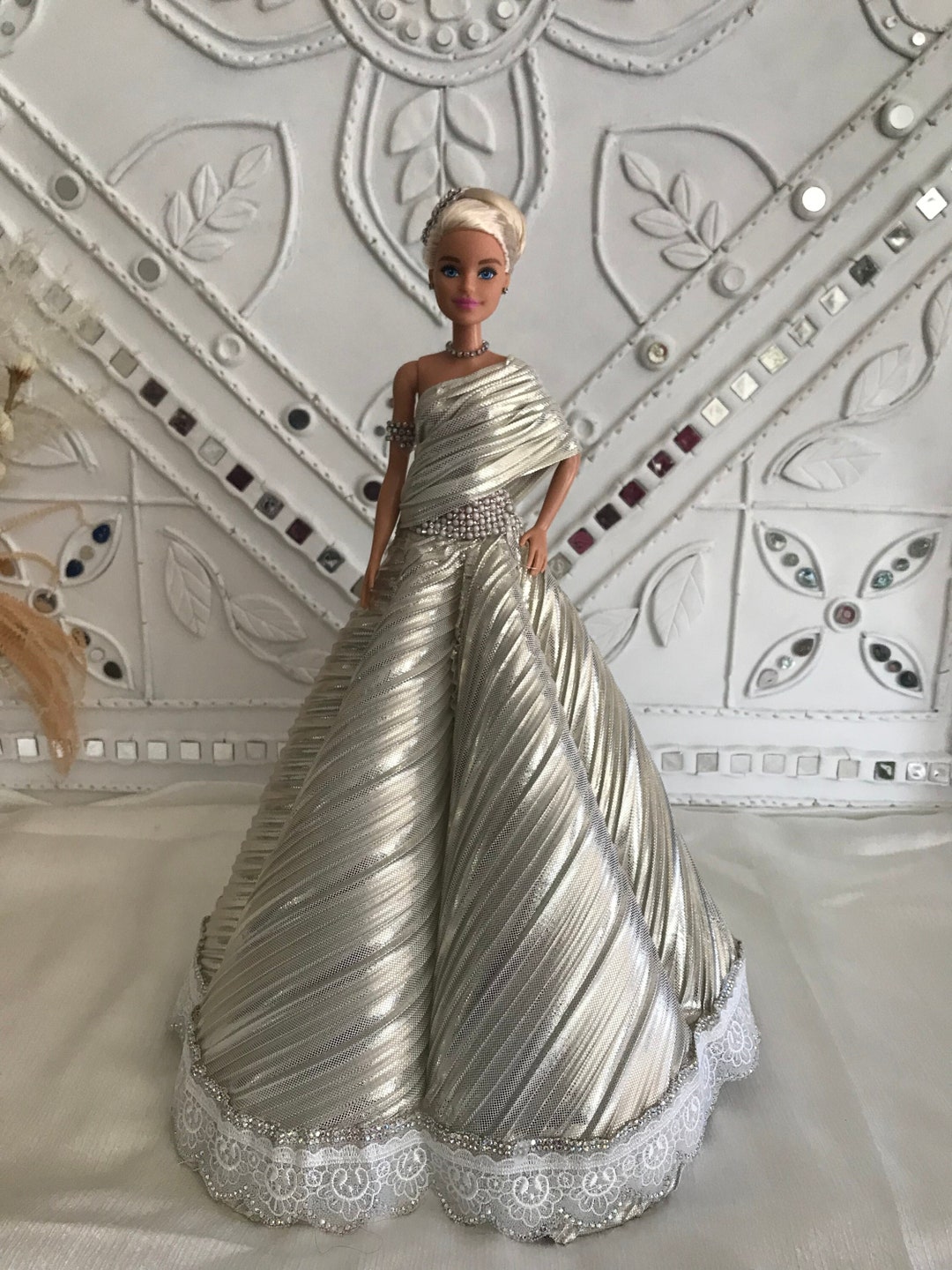 Barbie Doll in Silver Gown - Etsy