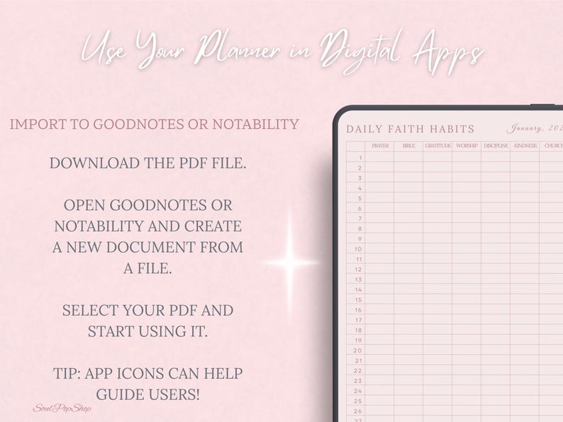 Blush Christian Digital Planner 2026 Faith Prayer Journal for Women ...