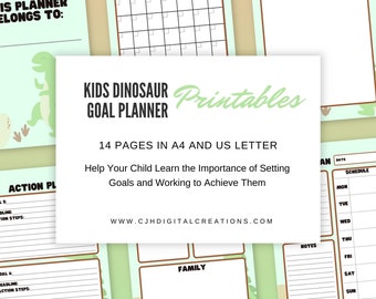 Children's Monthly Planner, Dinosaur Monthly Planner, Boy's Goal ...