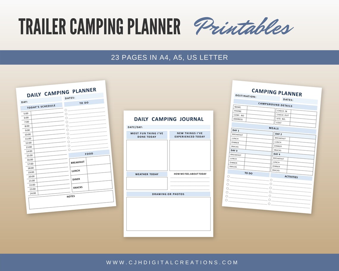 Trailer Camping Printable Planner/camping Planner - Etsy