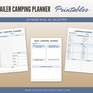 Trailer Camping Printable Planner/camping Planner - Etsy
