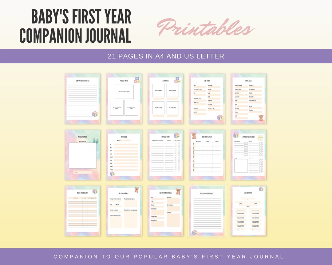 Baby's First Year Digital Journal Companion - Etsy