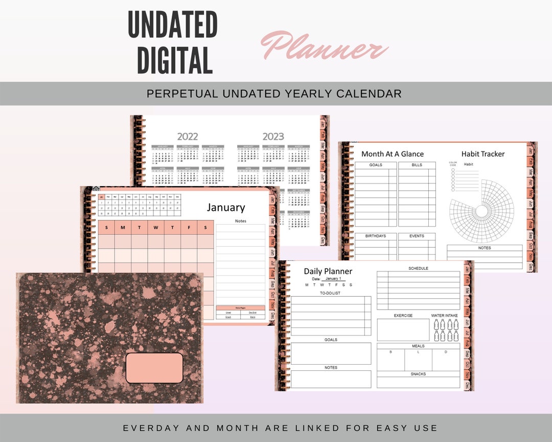 Undated Digital Yearly Planner/goodnotes Digital Planner/undated ...