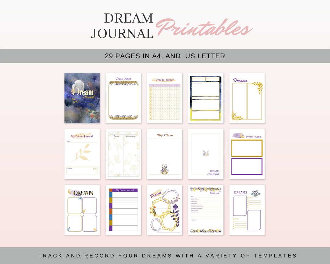 Dream Journal Printable, Dream Tracker Printable - Etsy