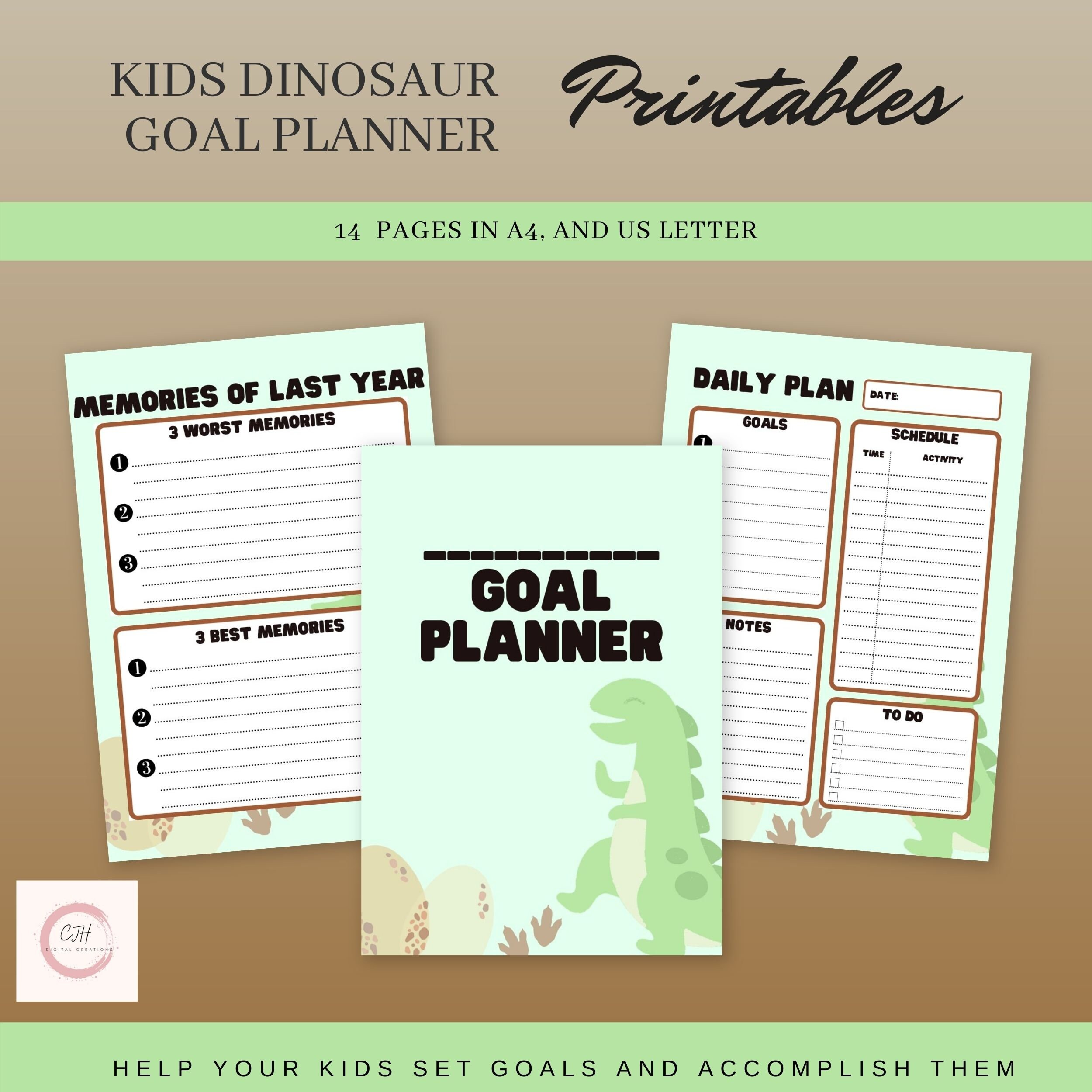 Kids Dinosaur Digital Goal Planner - Etsy