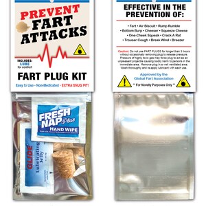 3 Pack FART Plug Kit - Funny GAG Gift Party Favor Prank - Cork Stopper ...