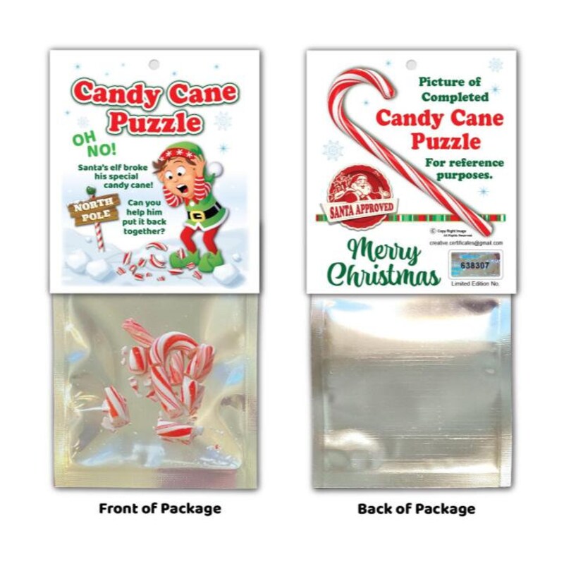 Candy Cane Puzzle - Etsy