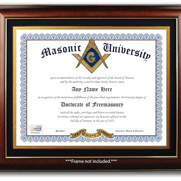 Masonic Certificate - Etsy