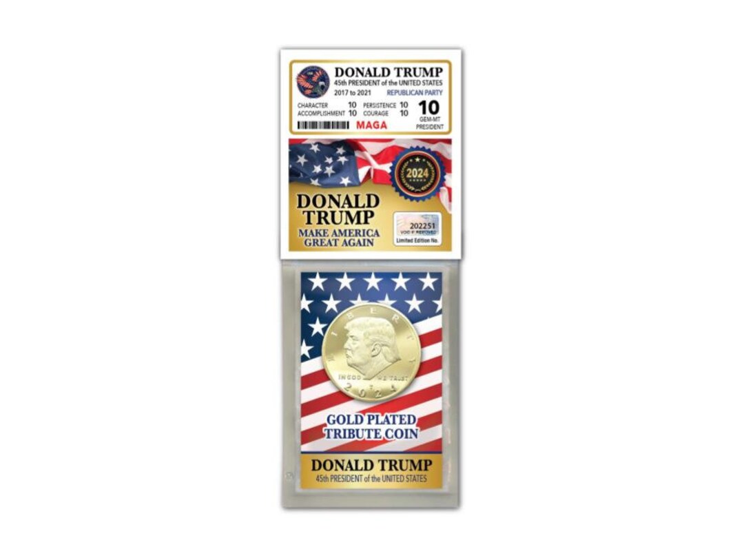 President Donald Trump Tribute Gold Coin - 2024 Election MAGA Card ...