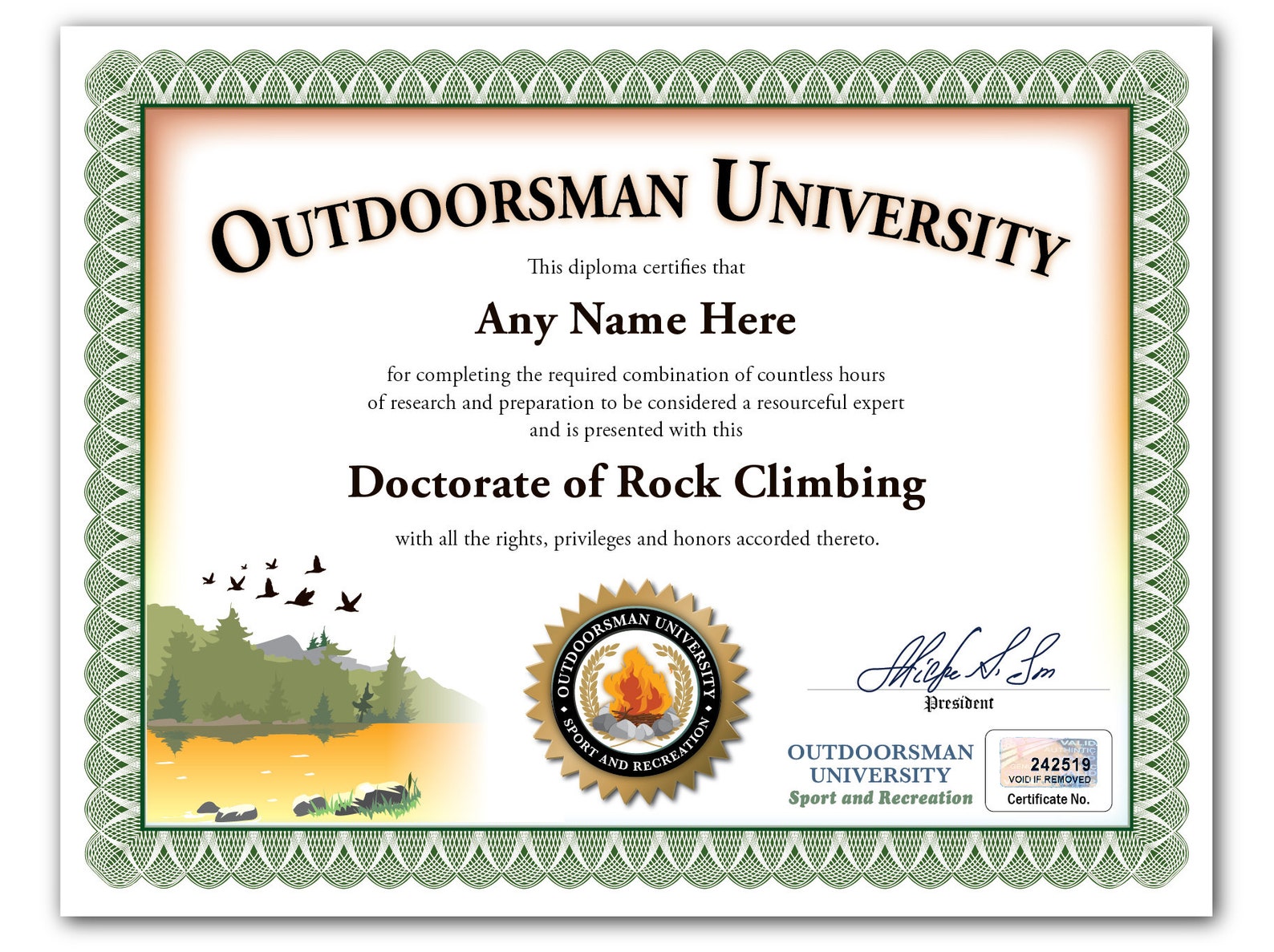 PERSONALIZED Rock Climbing Certificate- DIGITAL or PRINTED- Outdoorsman ...