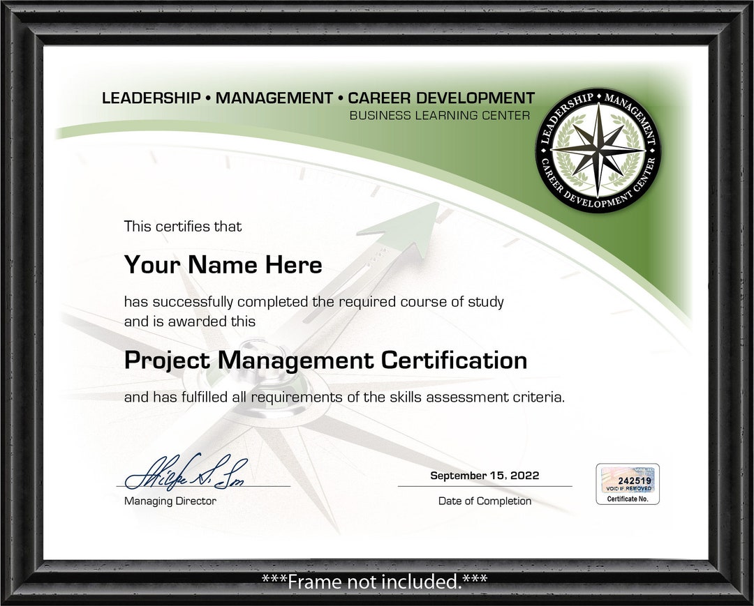 PERSONALIZED Project Management Diploma - Certificate Training Course ...