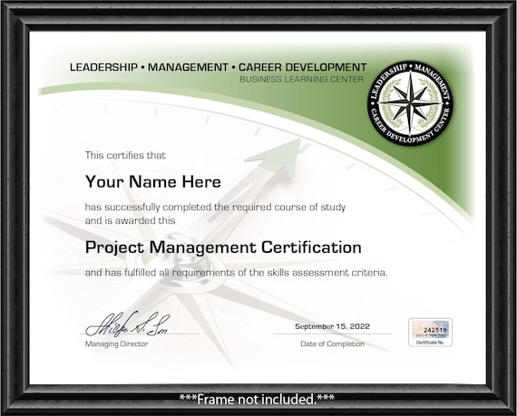PERSONALIZED Project Management Diploma Certificate Training - Etsy
