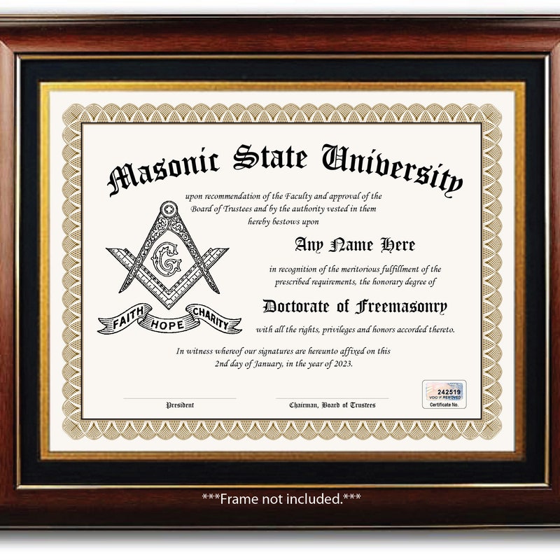Masonic Certificate - Etsy