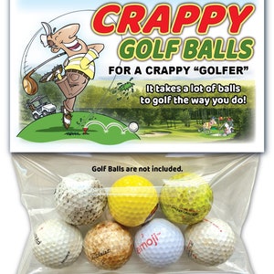 Crappy GOLF BALLS Bag - Golfer Funny Birthday Anniversary Men Women ...