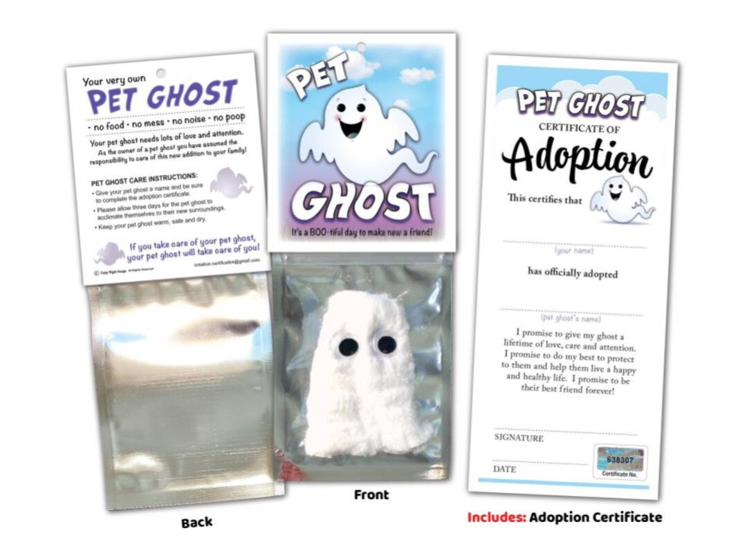 PET GHOST Halloween Spooky Treat or Treat Cute Funny Kid Gift GREAT ...