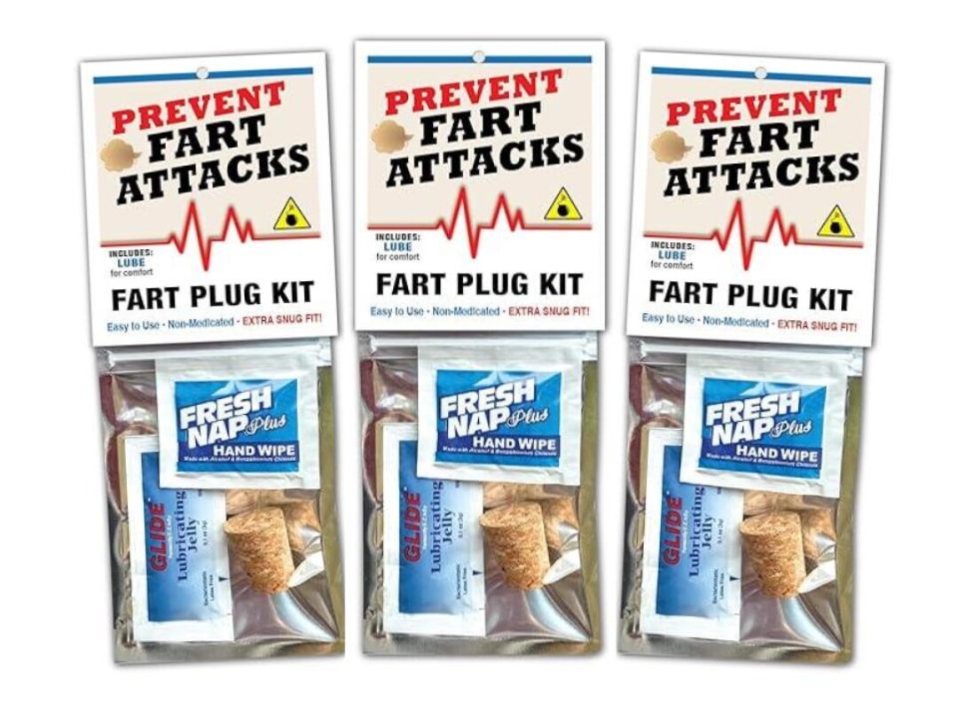 3 Pack FART Plug Kit - Funny GAG Gift Party Favor Prank - Cork Stopper ...