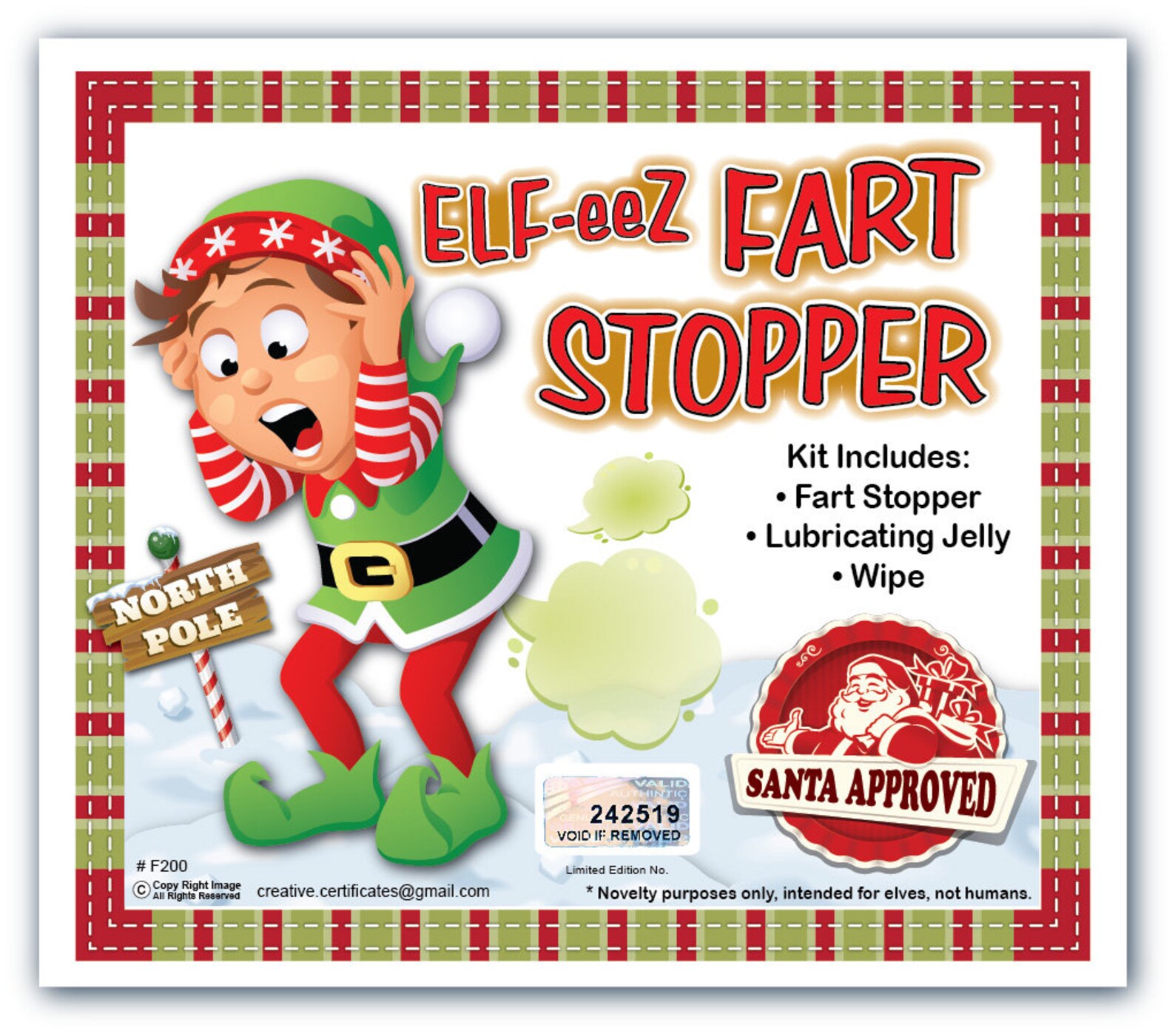 2 X Funny Elf Fart Stopper Gag Christmas Gift GREAT Stocking | Etsy