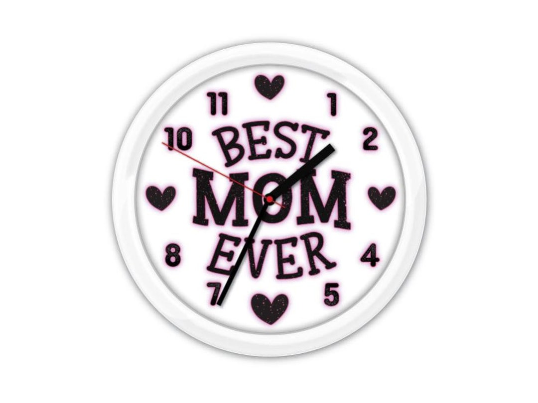 Pink Best Mom Ever Wall Clock - Mother's Day - Room Office Decor ...