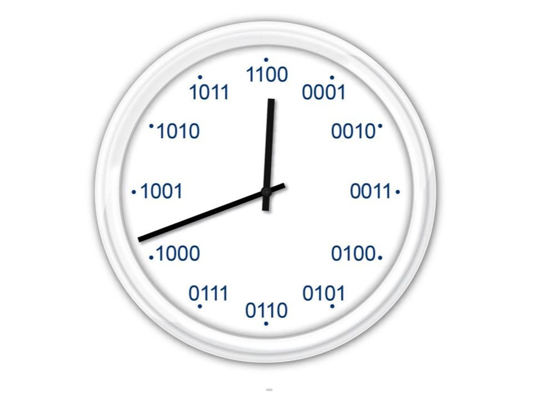 Binary Wall Clock - Home Office Classroom Decor - GREAT Birthday ...