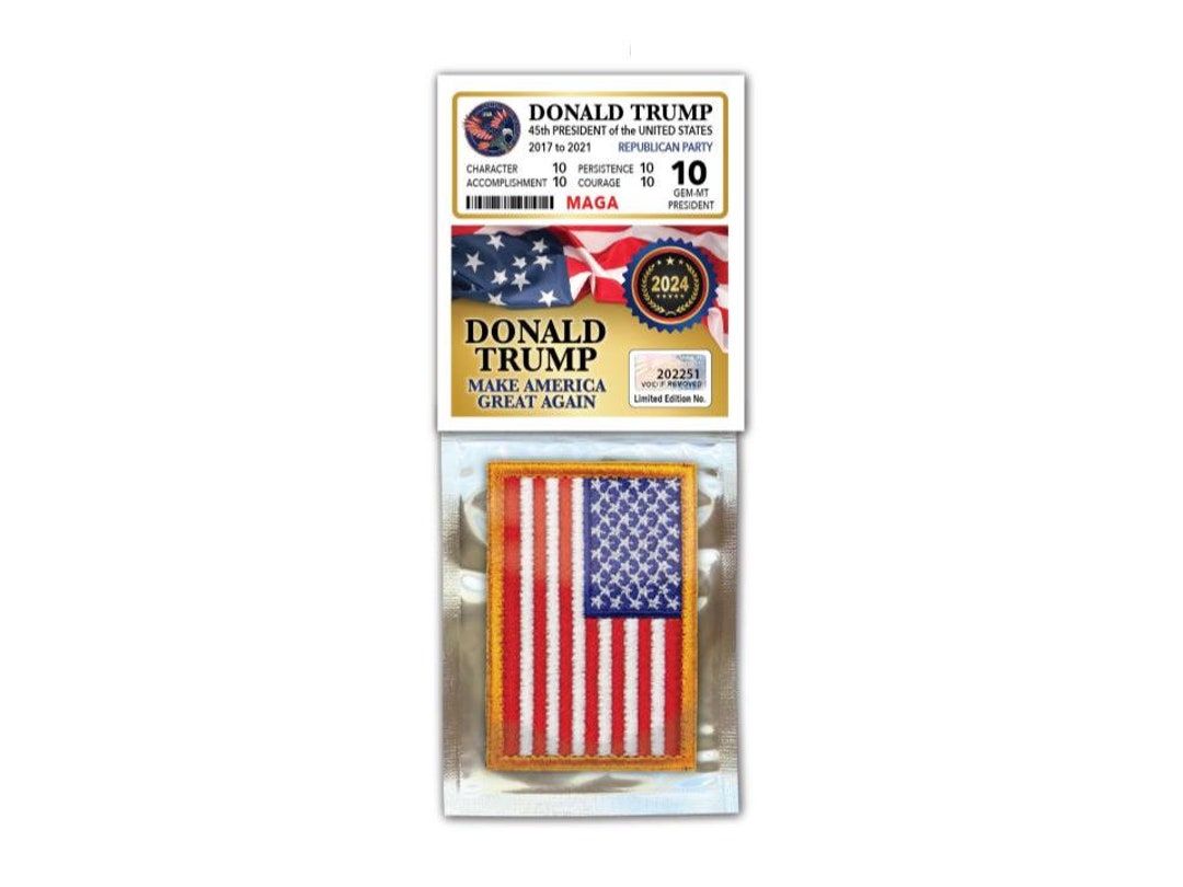 President Donald Trump Tribute Flag Patch - 2024 Election MAGA Card ...