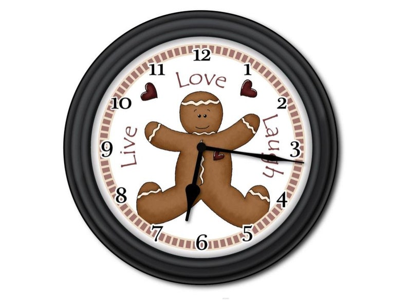 Gingerbread Wall Clock Live Laugh Love Kitchen Living Room - Etsy