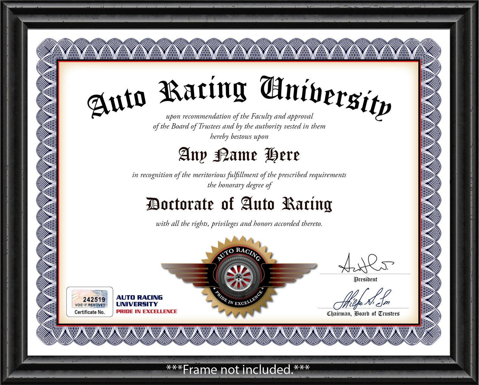 Personalized Auto Racing University Certificate Digital or | Etsy