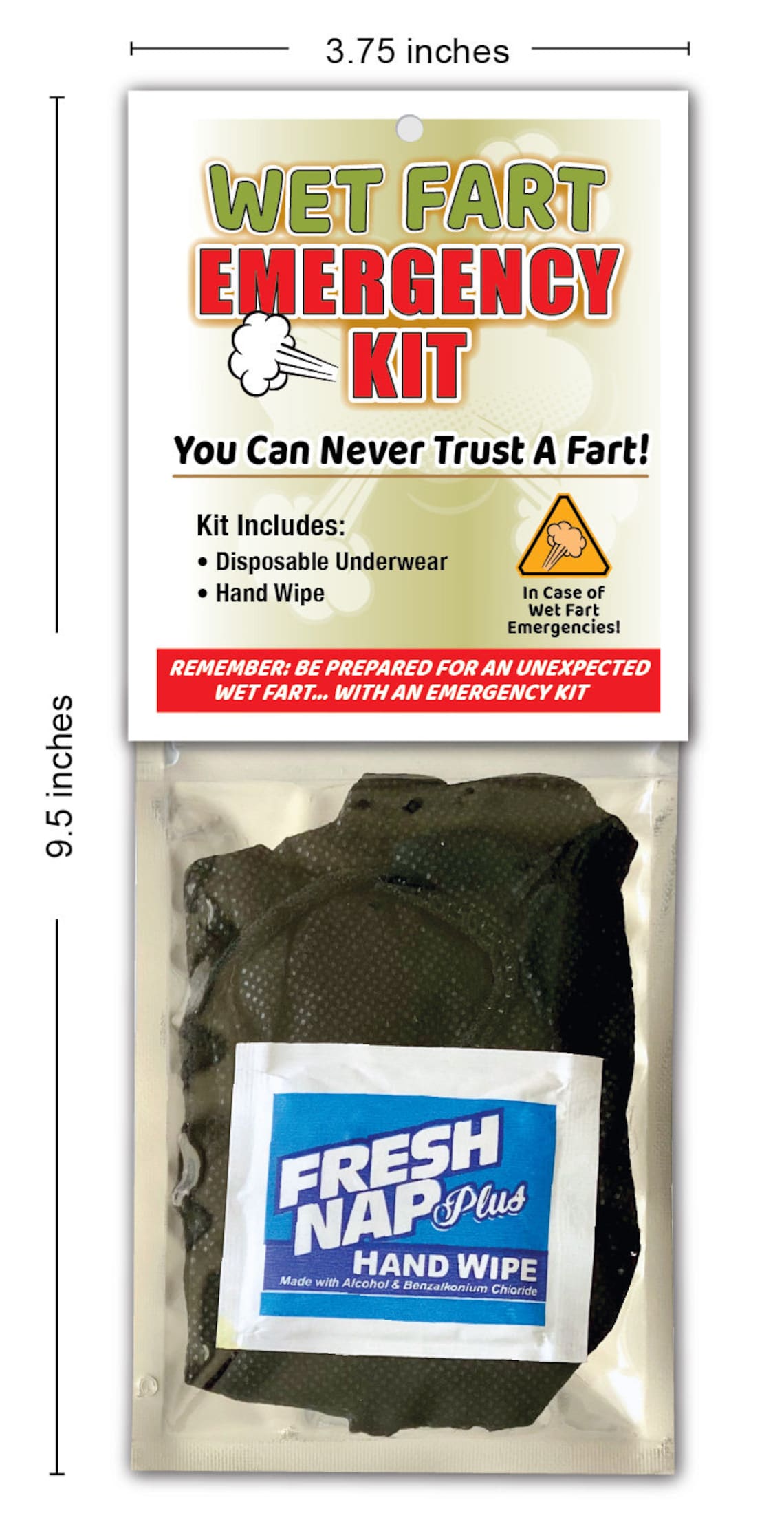 WET FART Emergency Kit - SHART - Funny Gag Gift Underwear - Stocking ...
