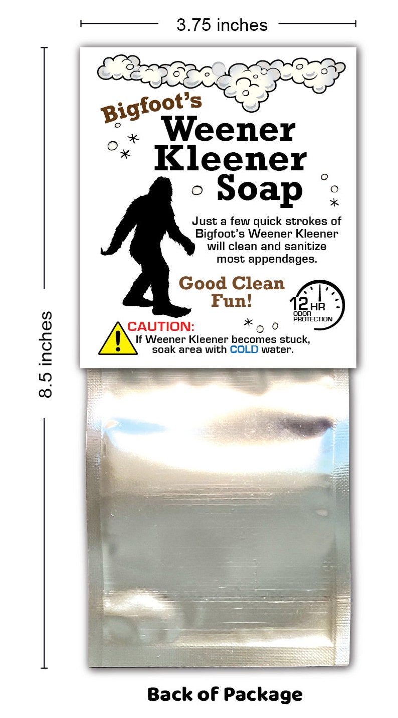 BIGFOOT Weener Kleener SOAP Willy Weiner Sasquash Joke GAG - Etsy