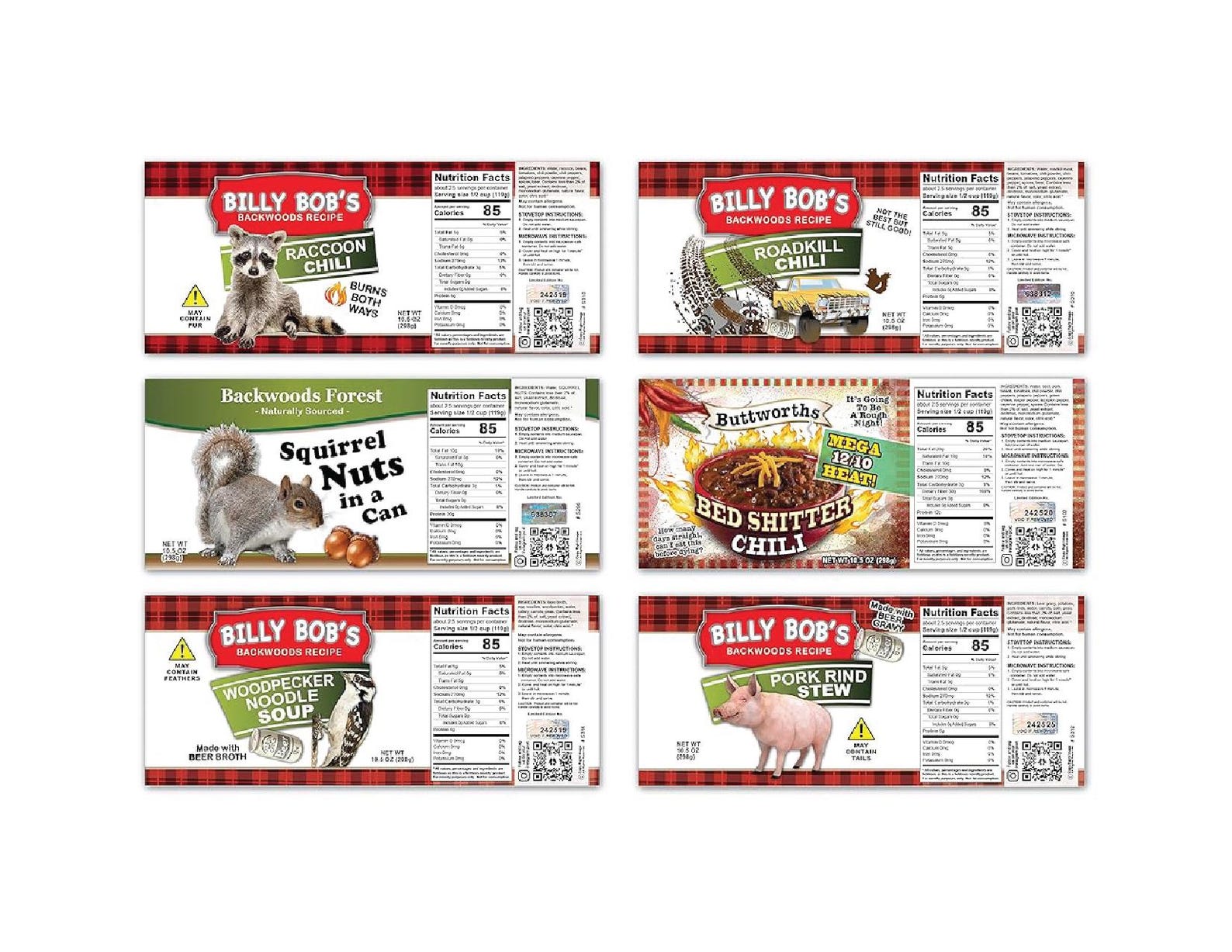 6 Pack Funny REDNECK Soup Can LABELS - GREAT Gag Gift or Stocking ...