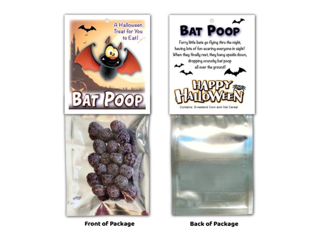 Halloween BAT Poop Trick or Treat Treaters Gift Bag Spooky Party Favor ...