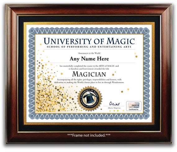Personalized University of Magic Certificate Digital or | Etsy