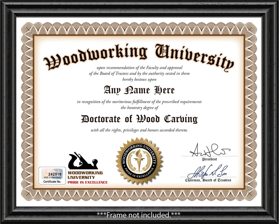 PERSONALIZED Wood Carving Certificate - DIGITAL or PRINTED -woodworking ...