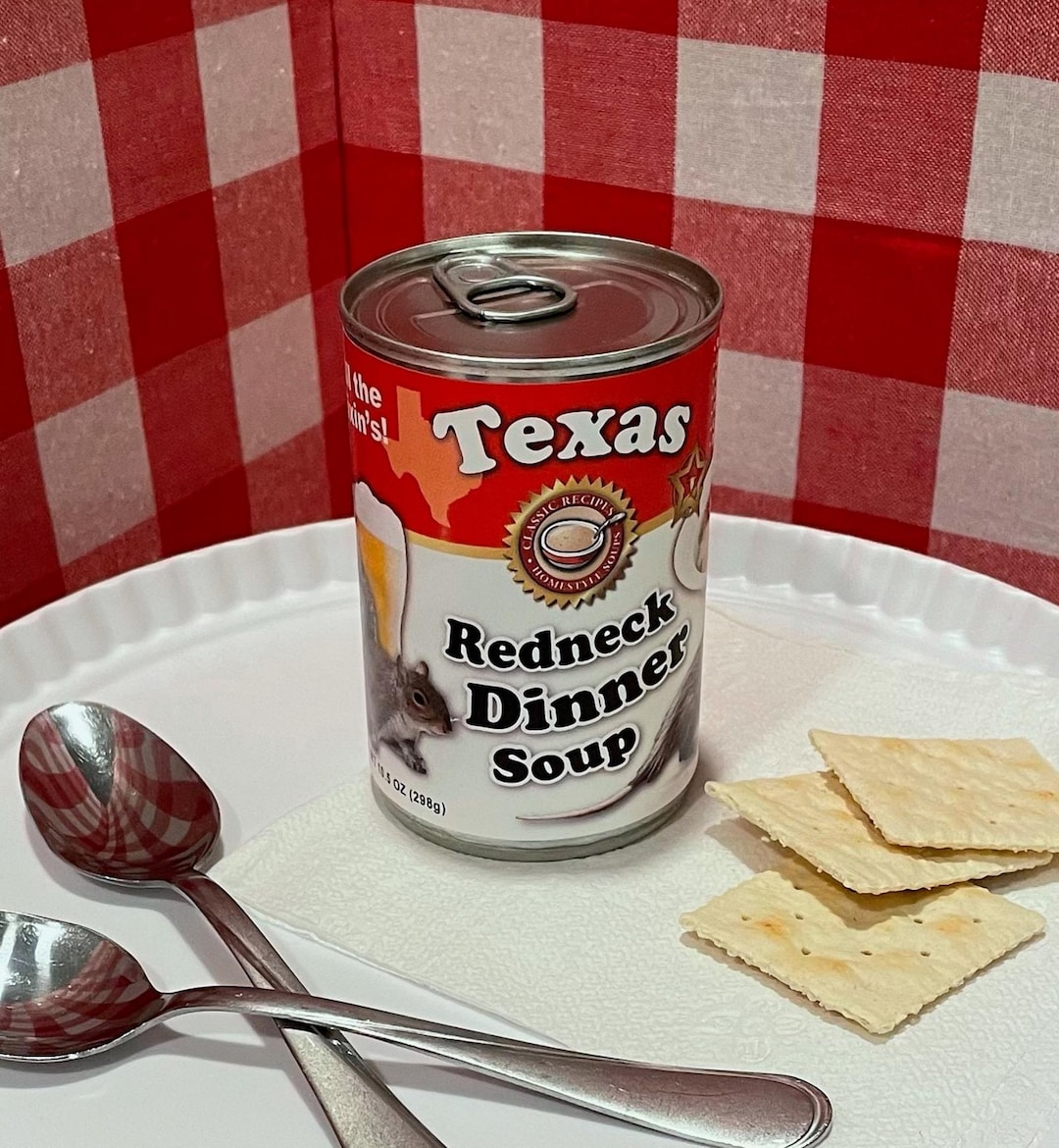 2 Funny TEXAS Redneck Soup Can Labels - GREAT Gag Gift or Present ...