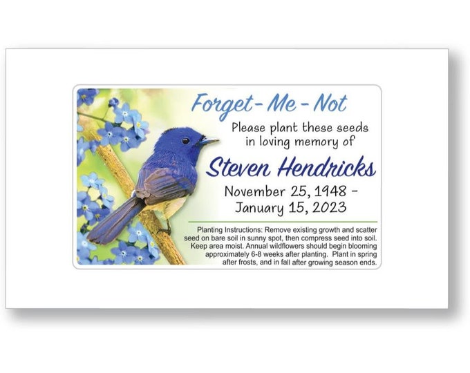 Memorial Seed Packet Remembrance Favors Celebration of Life Funeral ...