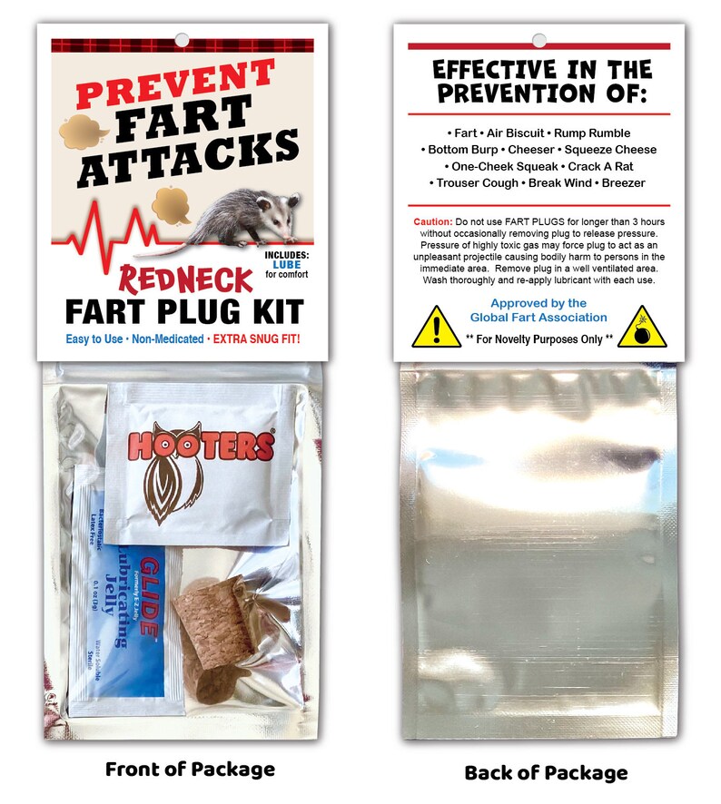 2 Pack REDNECK FART Plug Kit - Cork Stopper Toot - GAG Gift Present ...