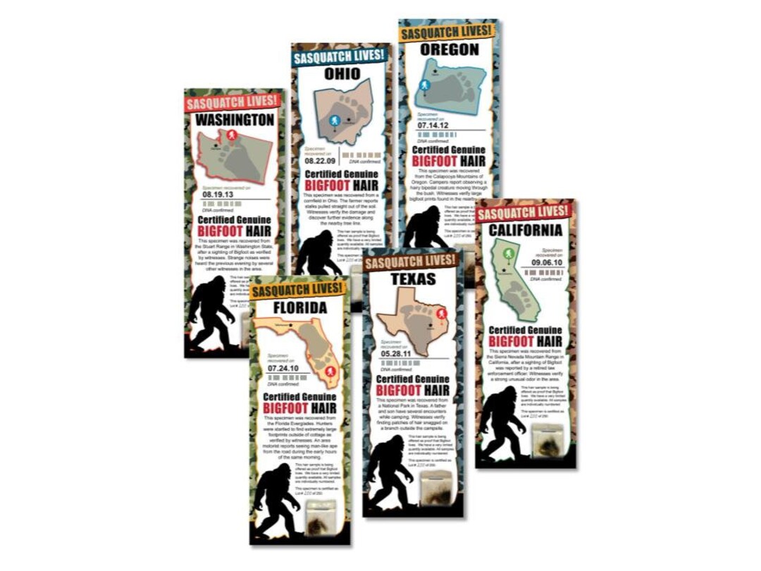6 Pack BIGFOOT Hair States Sample Card - LIMITED EDITION - Sasquatch ...