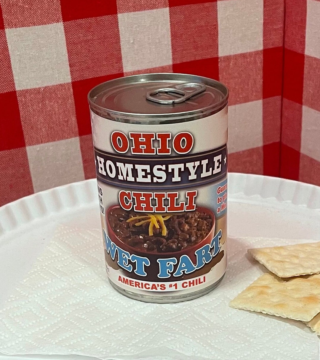 2 Funny Wet Fart Ohio Chili Soup Can Labels - GAG GIFT - Great Birthday ...