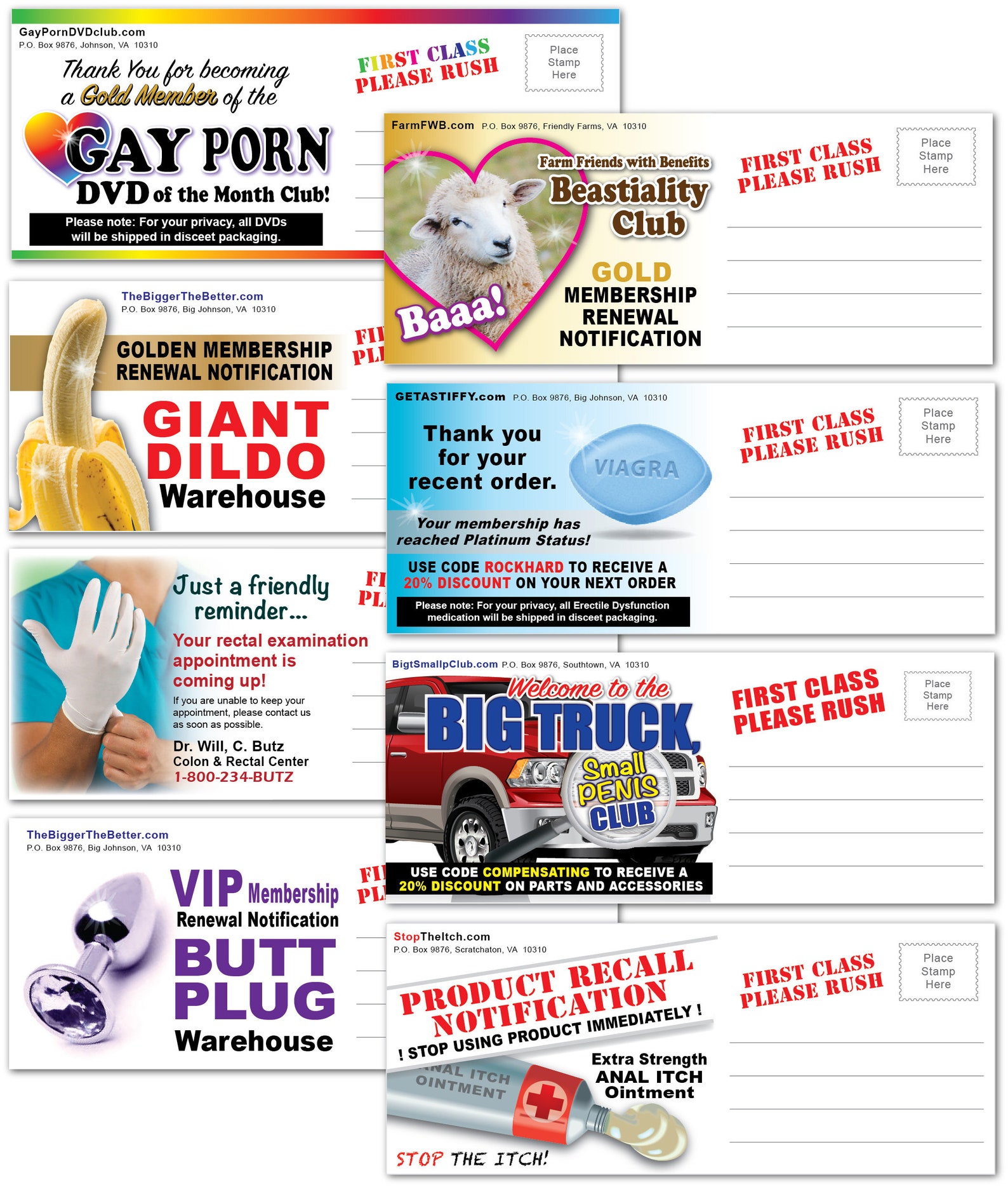 25 PACK Adult PRANK Mail Postcards Revenge Novelty Gag - Etsy