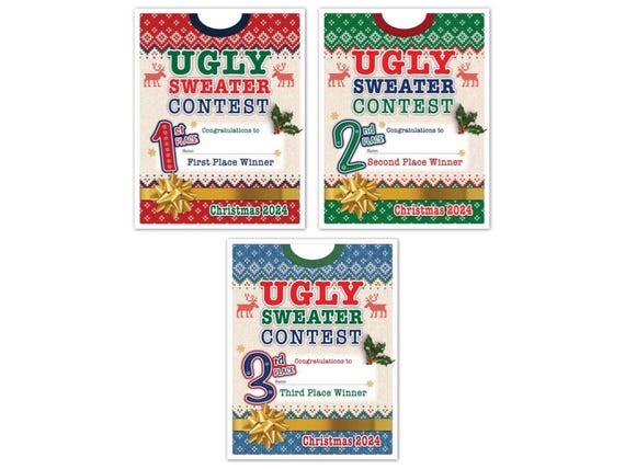 Ideas Ugly Sweater Contest Certificate Ugly Christmas Sweater Contest