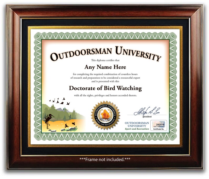 PERSONALIZED Bird Watching Certificate - DIGITAL or PRINTED ...