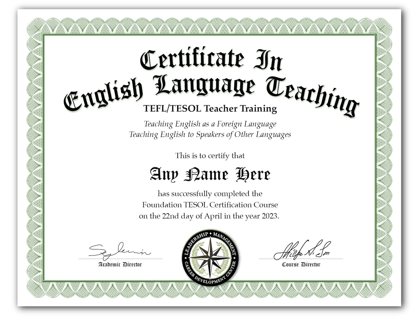 Personalized TESOL TEFL Teaching English Language Course Diploma ...