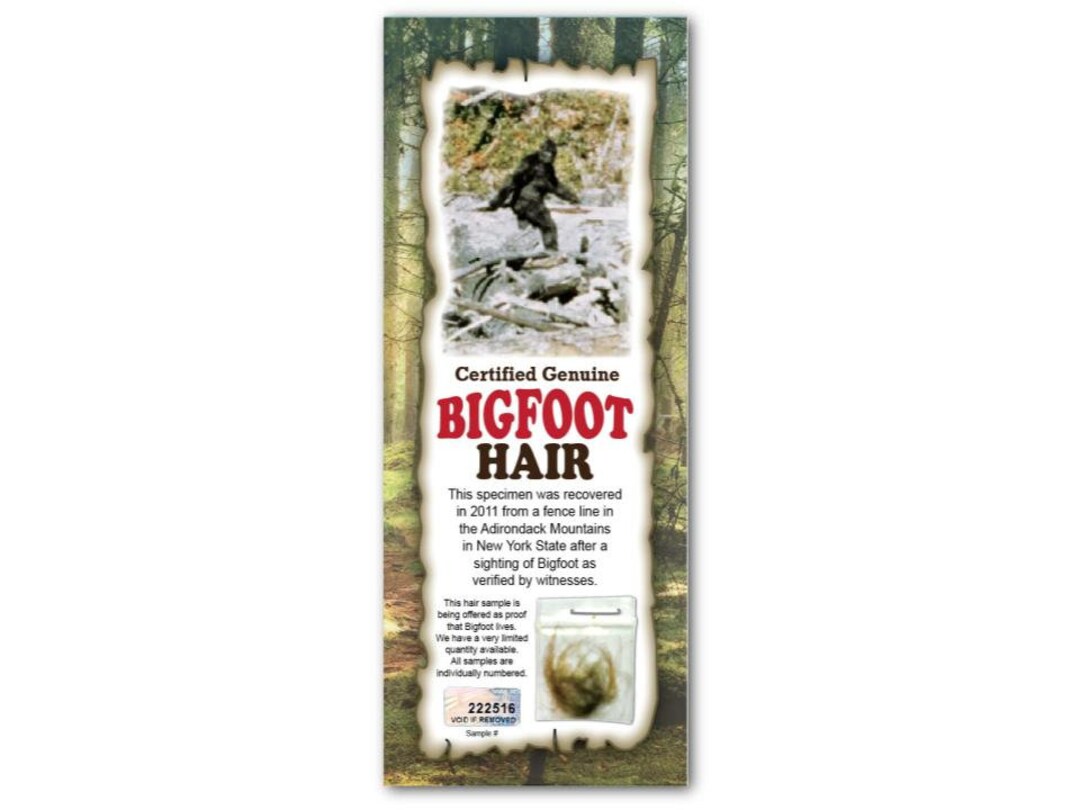 Novelty BIGFOOT Hair Sample - LIMITED EDITION - Sasquatch - Christmas ...