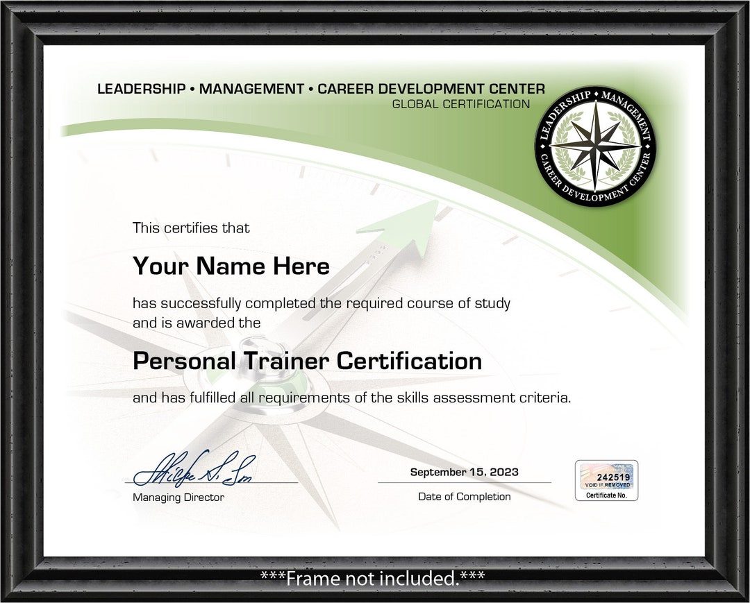 PERSONALIZED Personal Trainer Training Course Certificate - Fitness ...