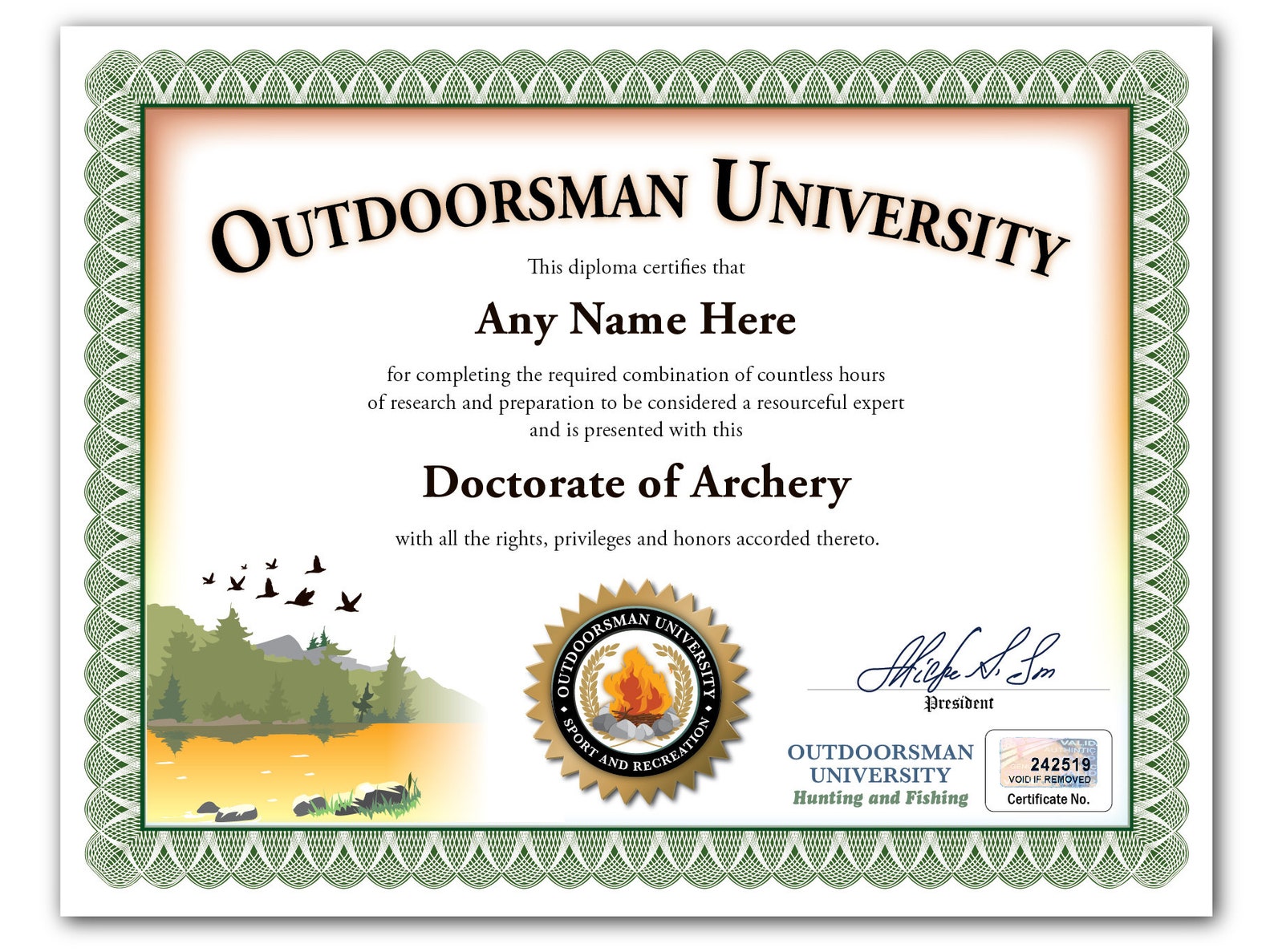 PERSONALIZED Archery Certificate - DIGITAL or PRINTED - Outdoorsman ...