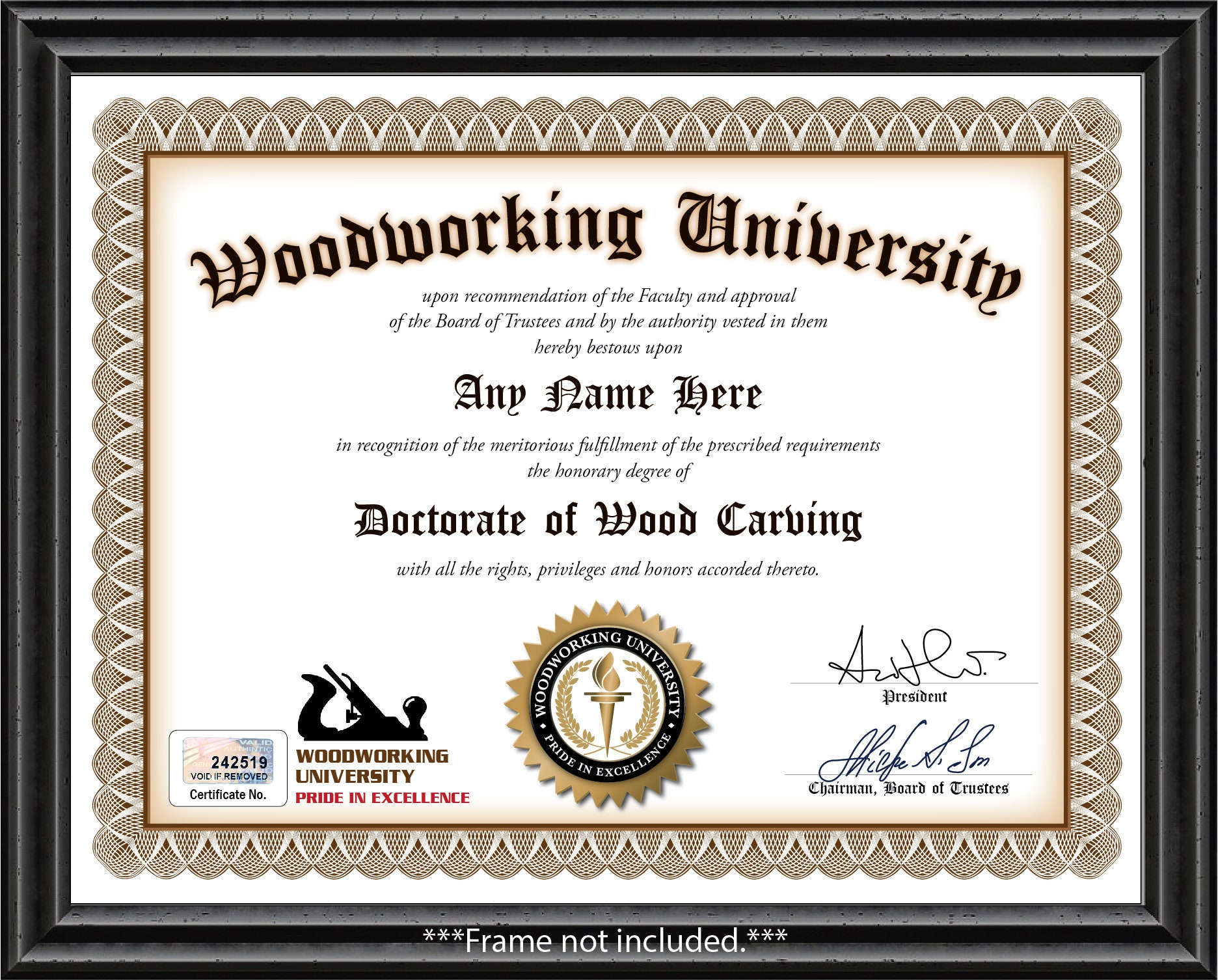 PERSONALIZED Woodworking Certificate DIGITAL or PRINTED Wood - Etsy