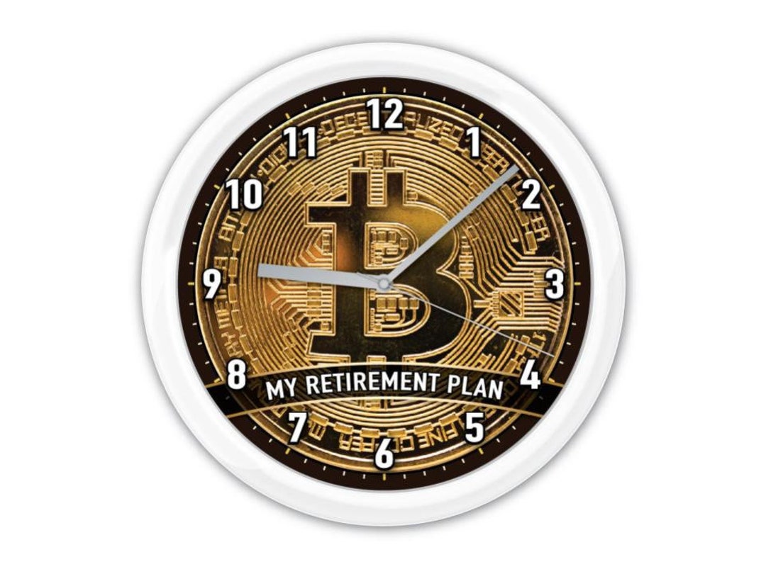 Bitcoin Retirement Wall Clock - Fund BTC Crypto Stocks - Office Decor ...