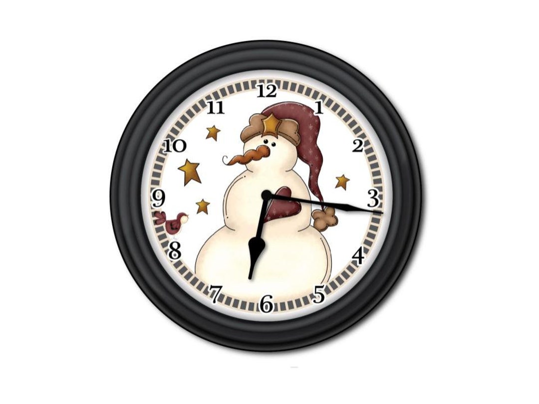 Snowman Wall Clock - Home Room Decor - GREAT Birthday Christmas Holiday ...